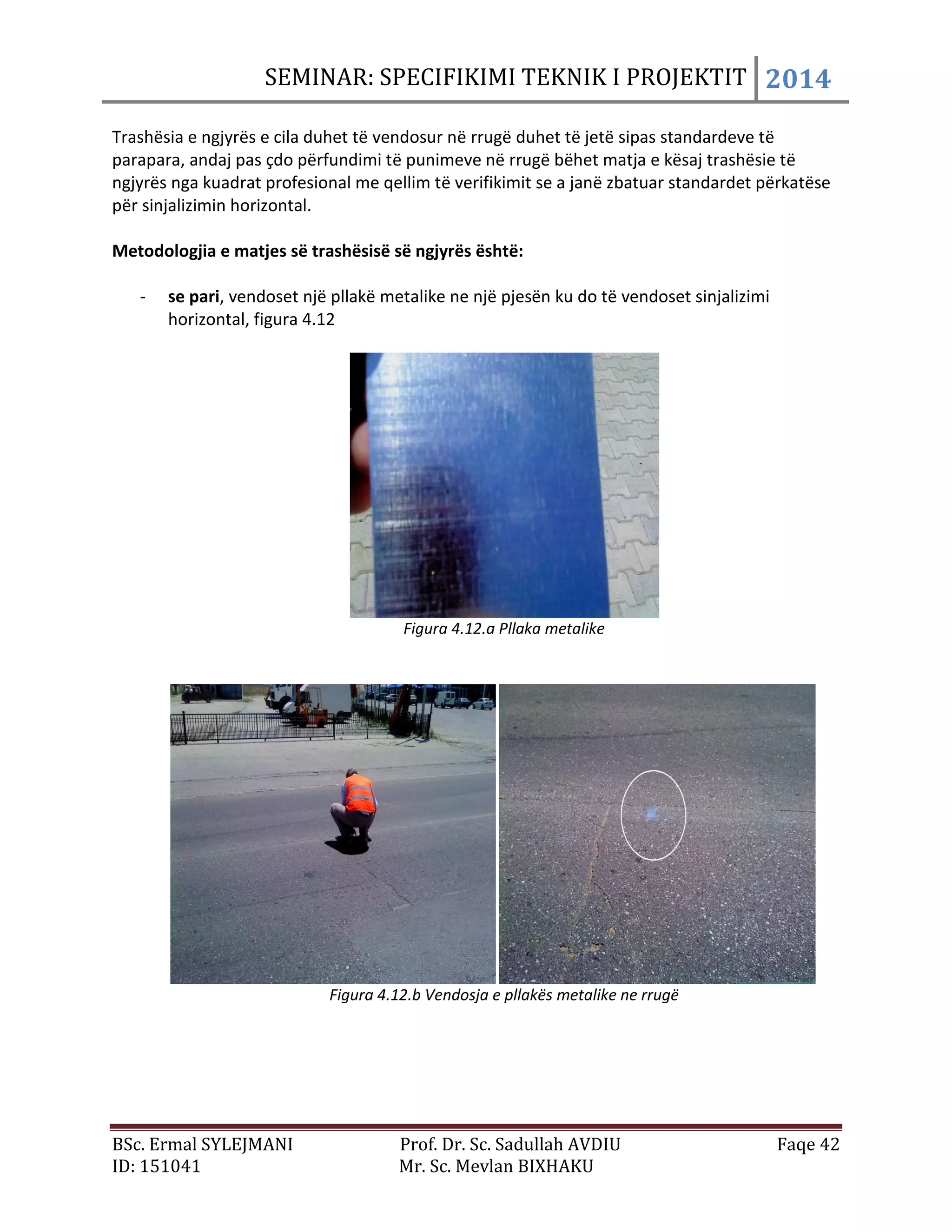 Specifikimi teknik/Planung von Straßen/Road design | PDF