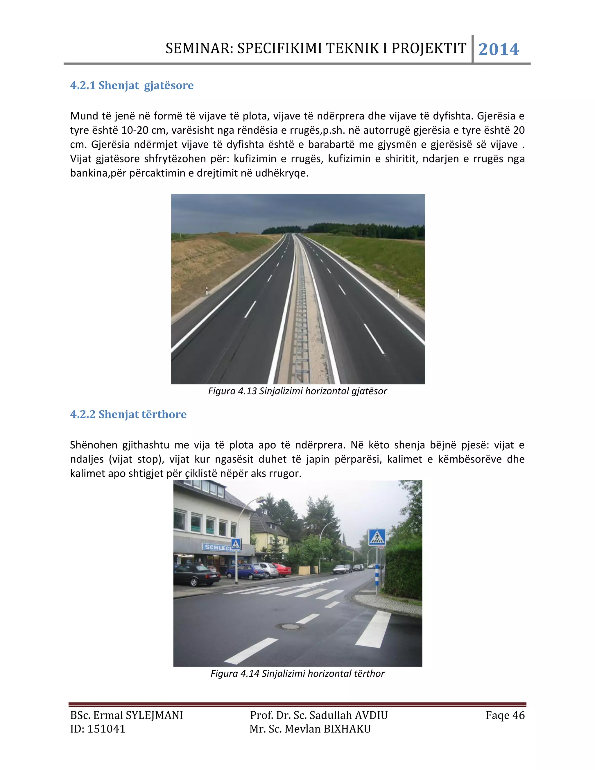 Specifikimi teknik/Planung von Straßen/Road design | PDF