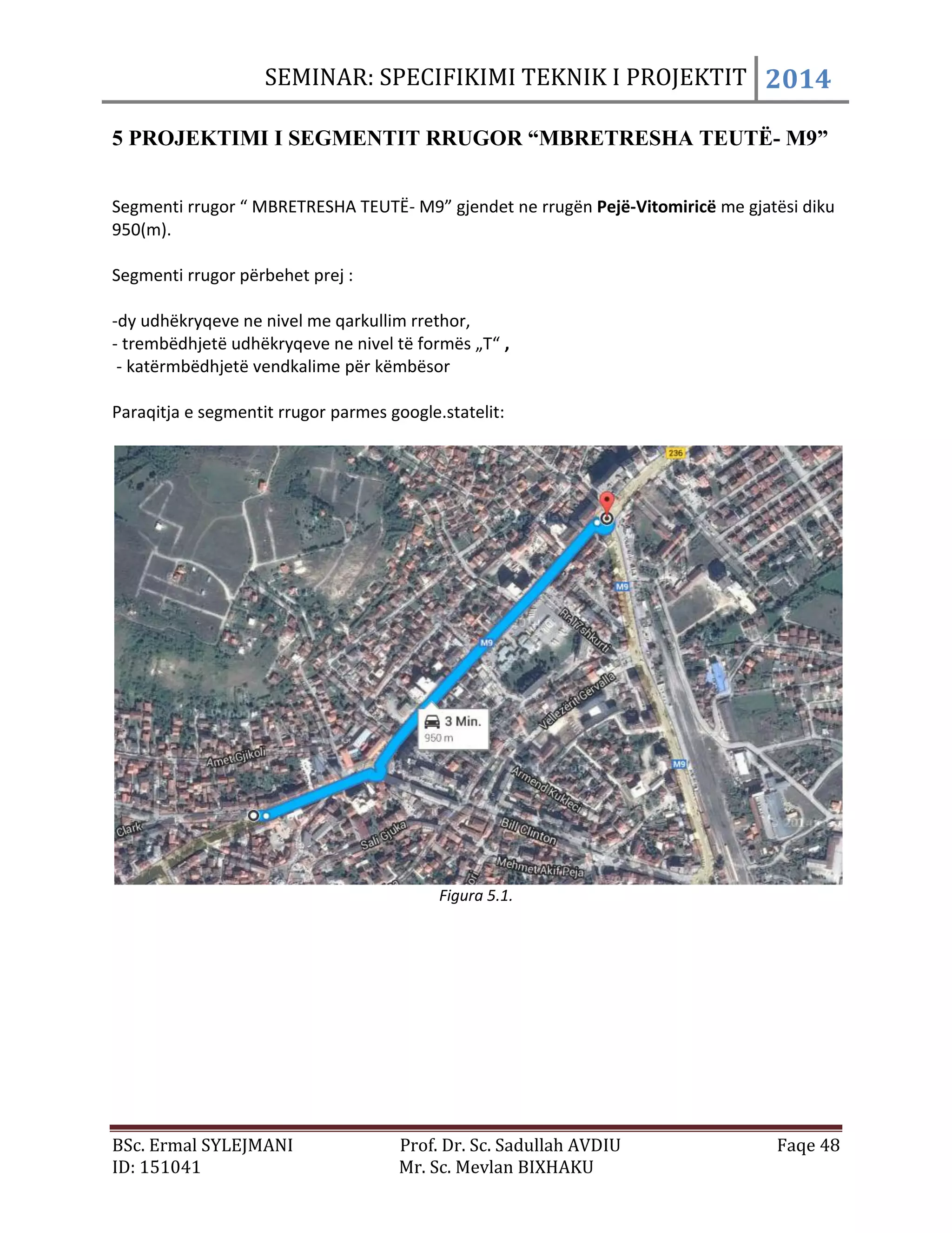 Specifikimi teknik/Planung von Straßen/Road design | PDF
