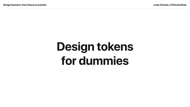 Design Tokens For Dummies | PPT