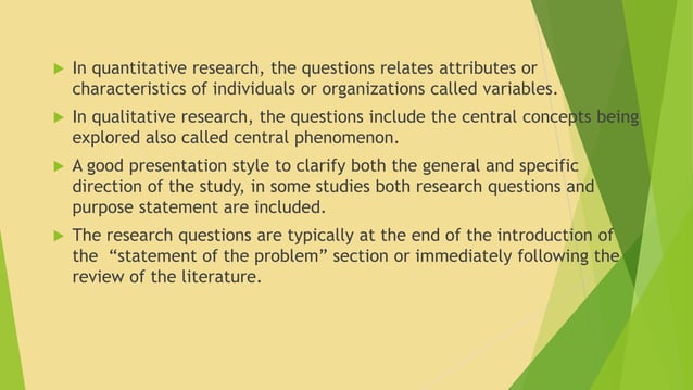 Specifying a purpose, Purpose statement, Hypostheses and research ...