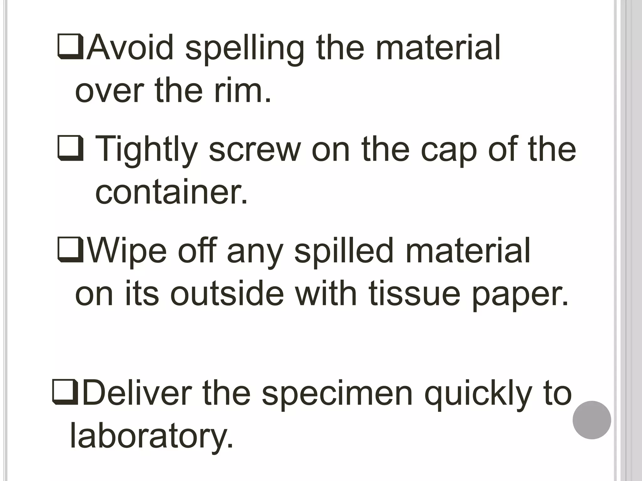 Specimen handling | PPTX