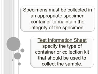 Specimen handling | PPTX | Infectious Diseases | Diseases and Conditions