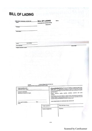 Specimen shipping-document | PDF