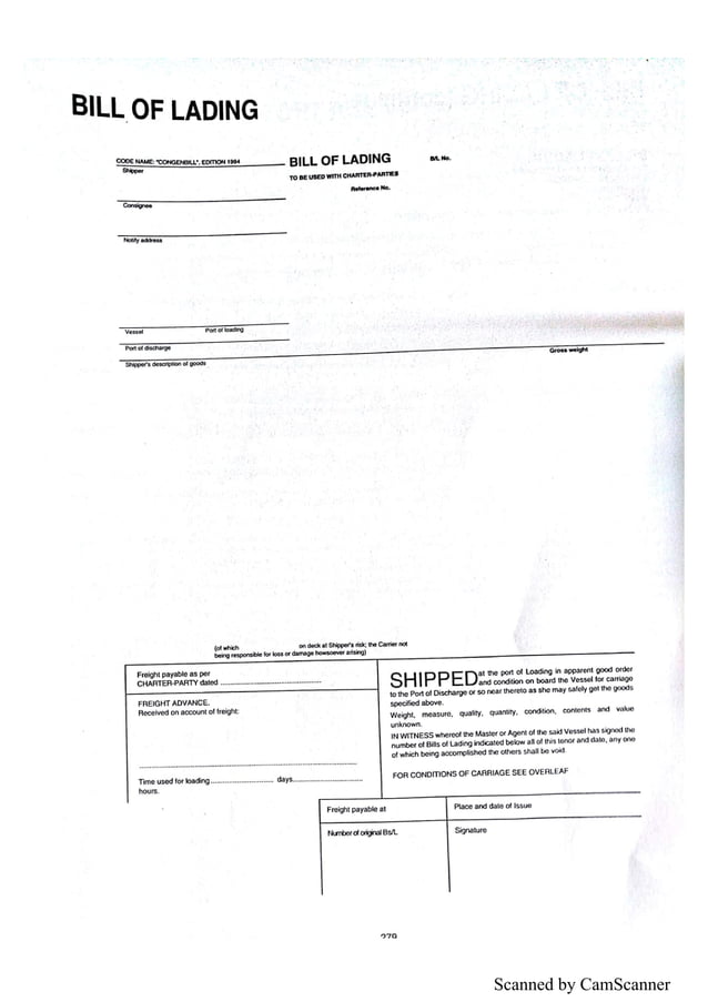 Specimen shipping-document | PDF