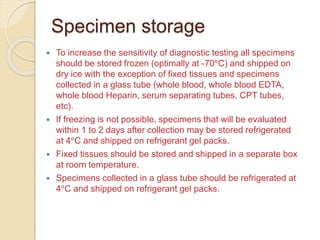 Specimen storage | PPTX | Blood Disorders | Diseases and Conditions