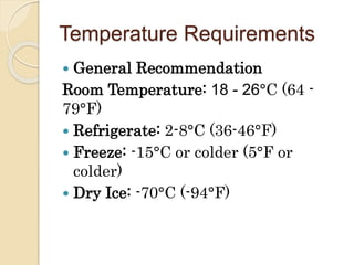Specimen storage | PPTX | Blood Disorders | Diseases and Conditions