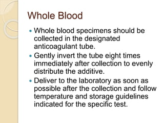 Specimen storage | PPTX | Blood Disorders | Diseases and Conditions