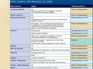 Specimen storage | PPTX | Blood Disorders | Diseases and Conditions