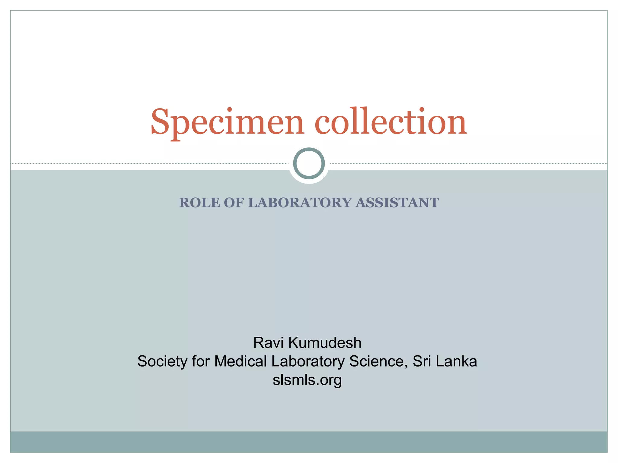 Specimen collection | PPT