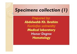 Specimen collection part 1 | PDF