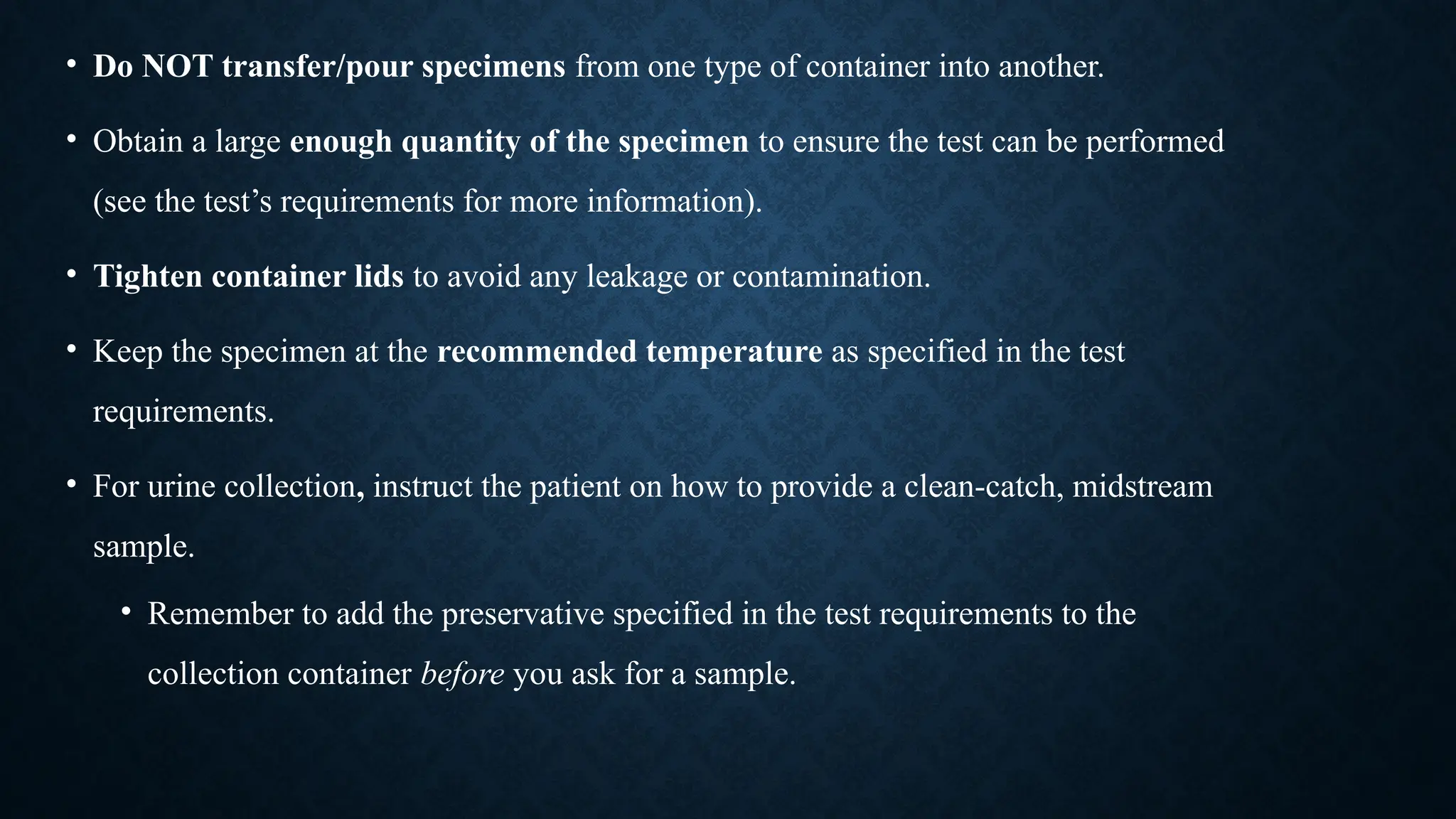 specimen collection in clinical laboratory | PPTX