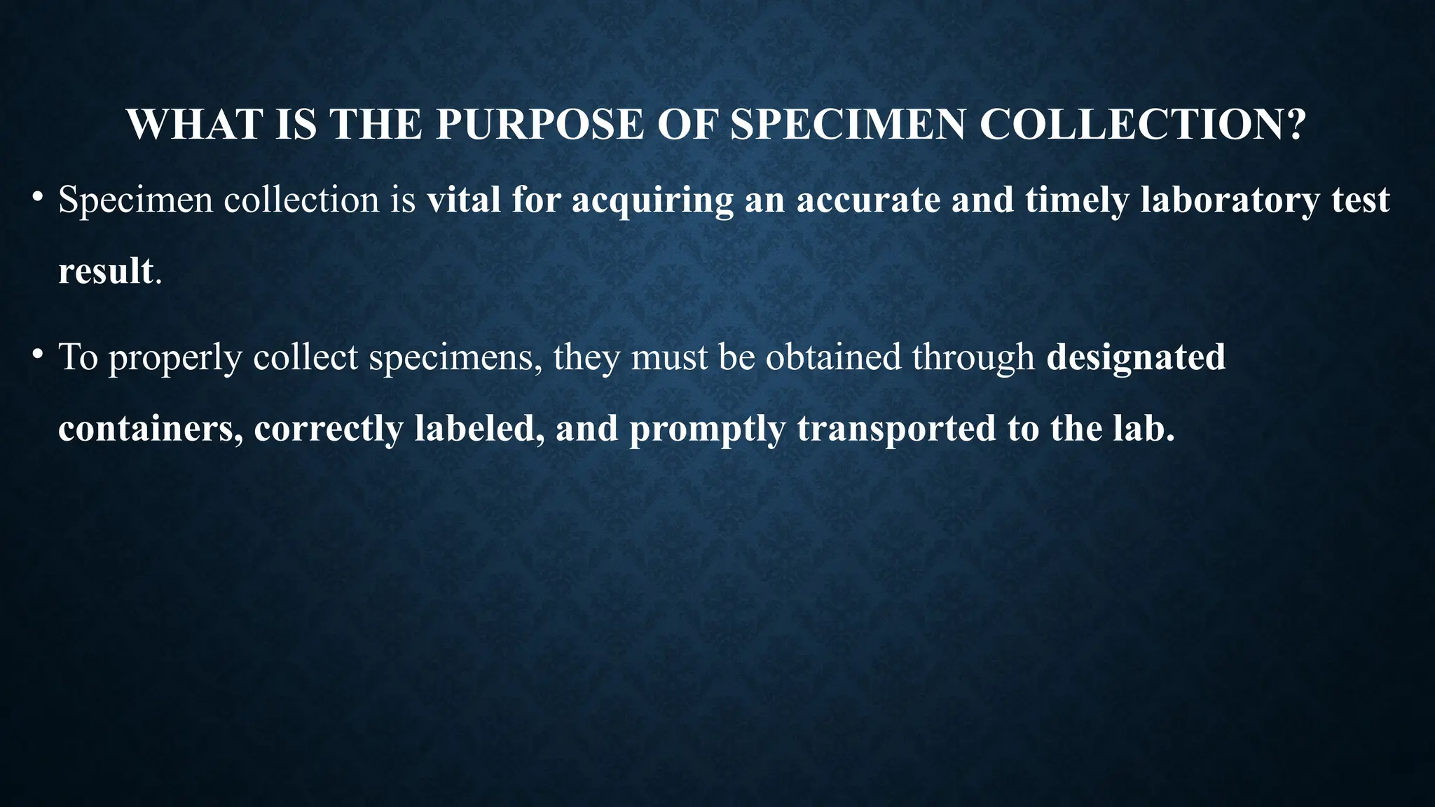 specimen collection in clinical laboratory | PPTX
