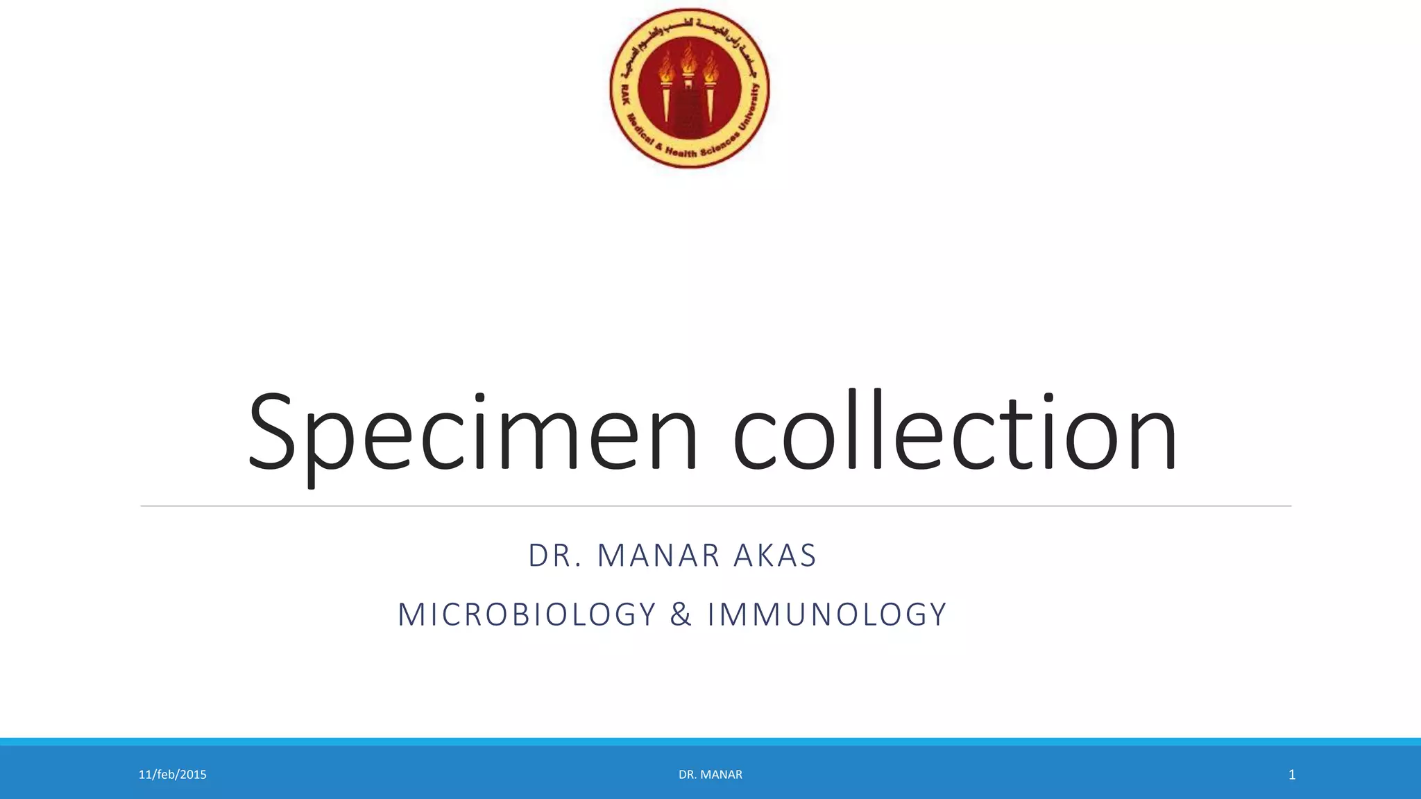 Specimen collection dr manar-nursing | PDF