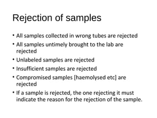 Specimen collection and handling | PPT