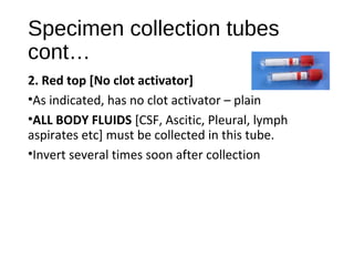 Specimen collection and handling | PPT