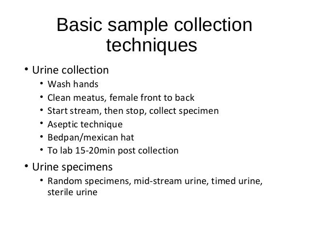 Specimen collection and handling