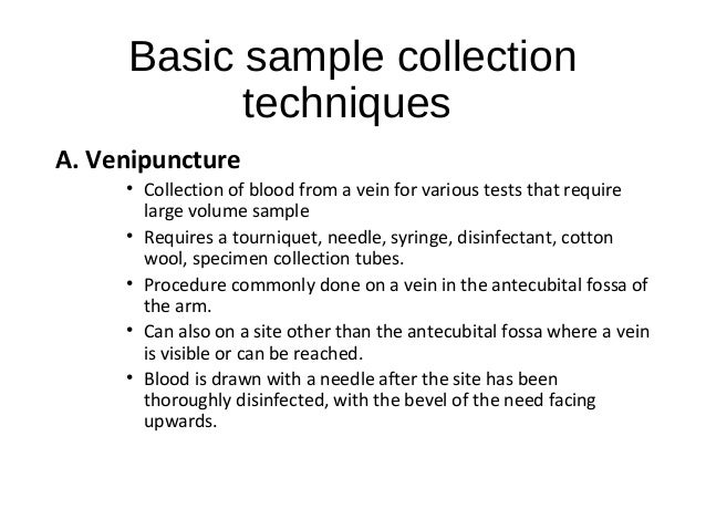 Specimen collection and handling