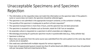 Specimen, Collection, and its Processing | PPTX