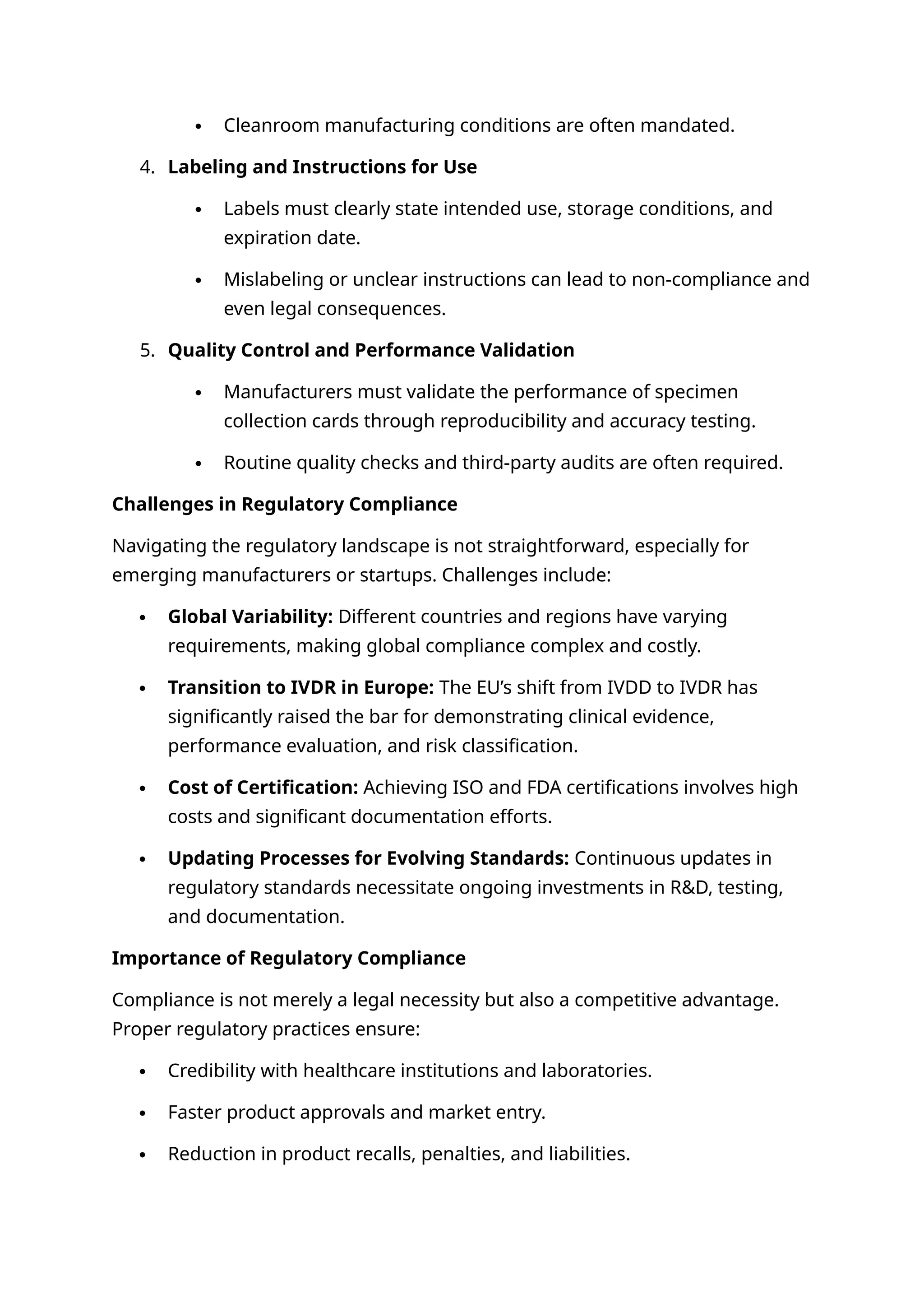 Specimen Collection Cards Market Competitive Landscape Overview | DOCX