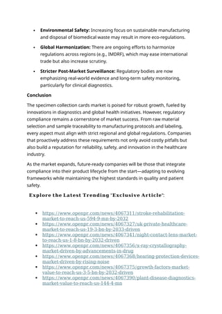 Specimen Collection Cards Market Competitive Landscape Overview | PDF