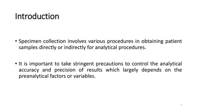 Specimen collection and Biological Variations | PPT