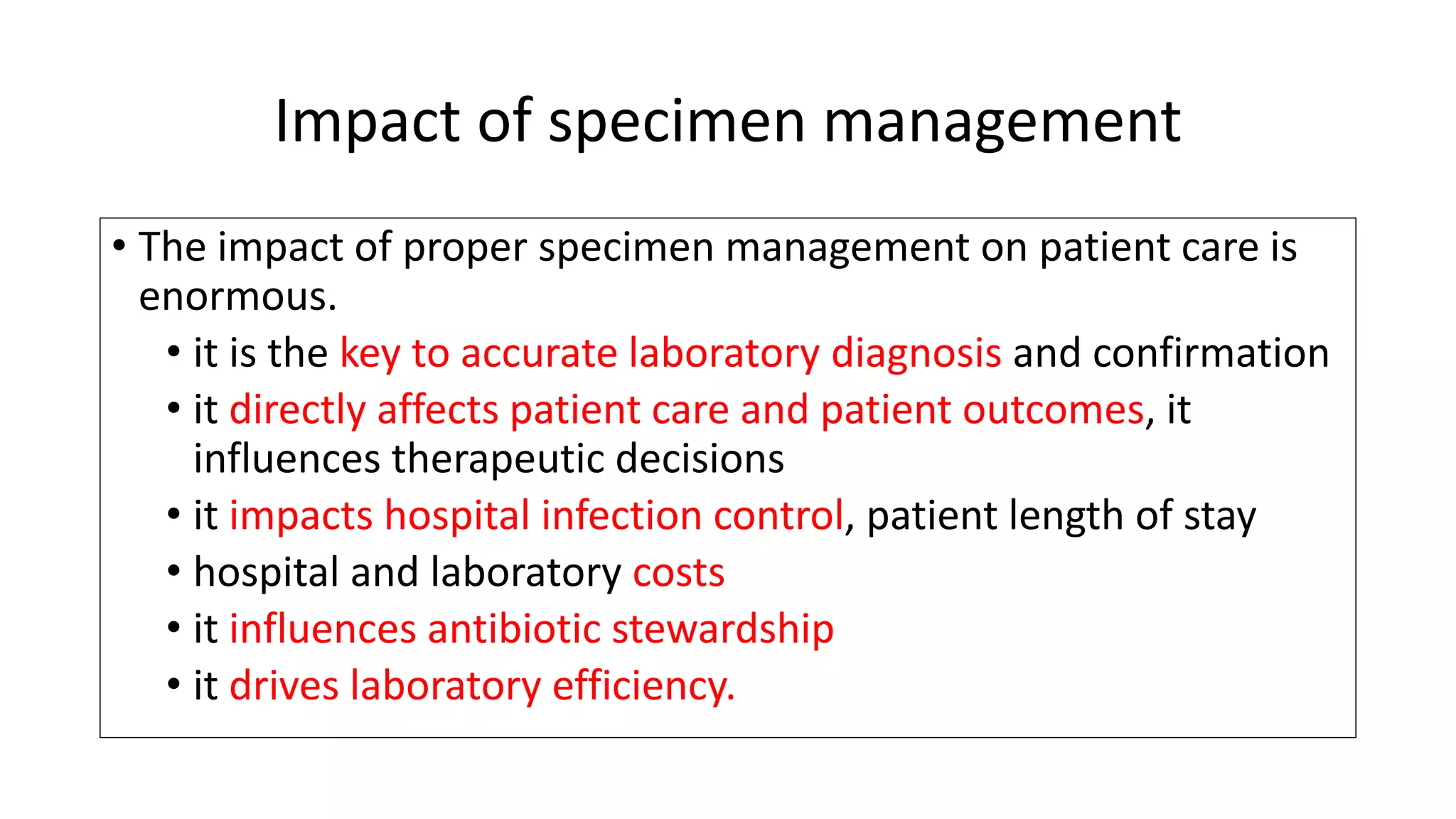 Specimen collection for clinical microbiology laboratory | PPTX