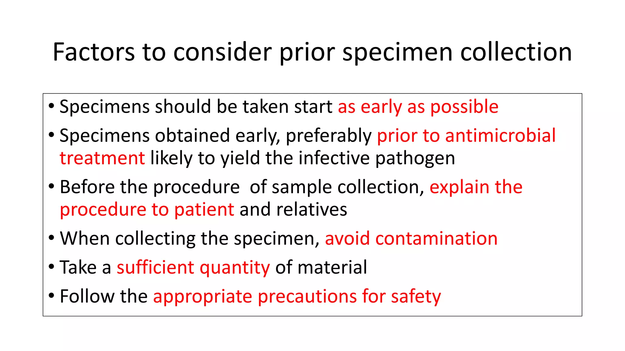 Specimen collection for clinical microbiology laboratory | PPTX