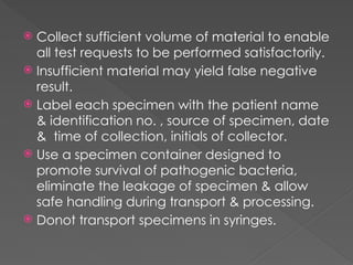 SPECIMEN COLLECTION FOR MICROBIAL DIAGNOSIS.pptx