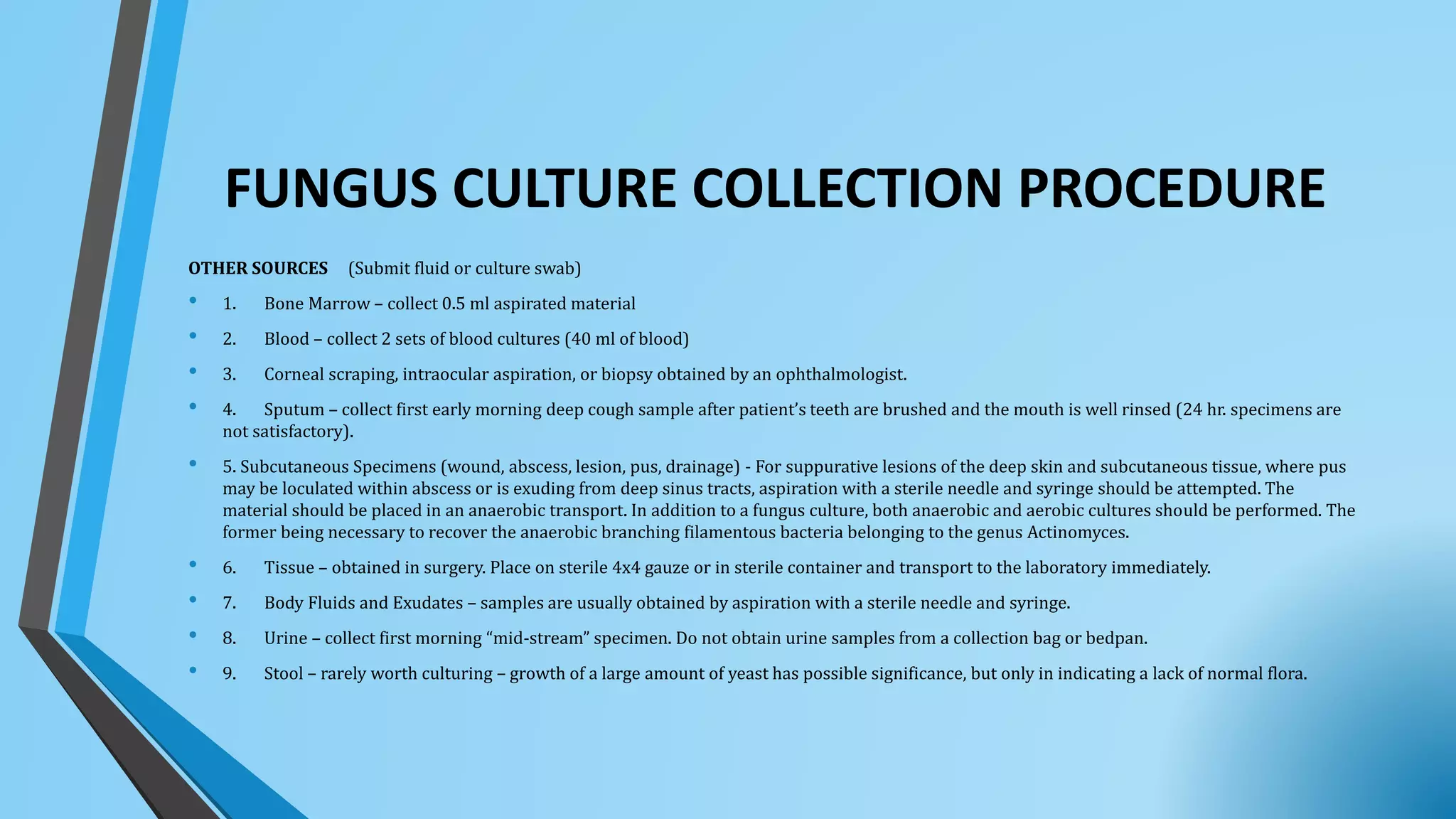 Specimen collection in mycology | PPTX