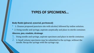 Specimen collection in mycology | PPTX