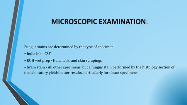 Specimen collection in mycology | PPTX | Skin and Dermatology | Diseases and Conditions