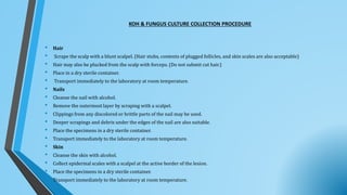 Specimen collection in mycology | PPTX