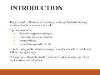 SPECIMEN COLLECTION LAB SAFETY B.pptx111 | PPTX