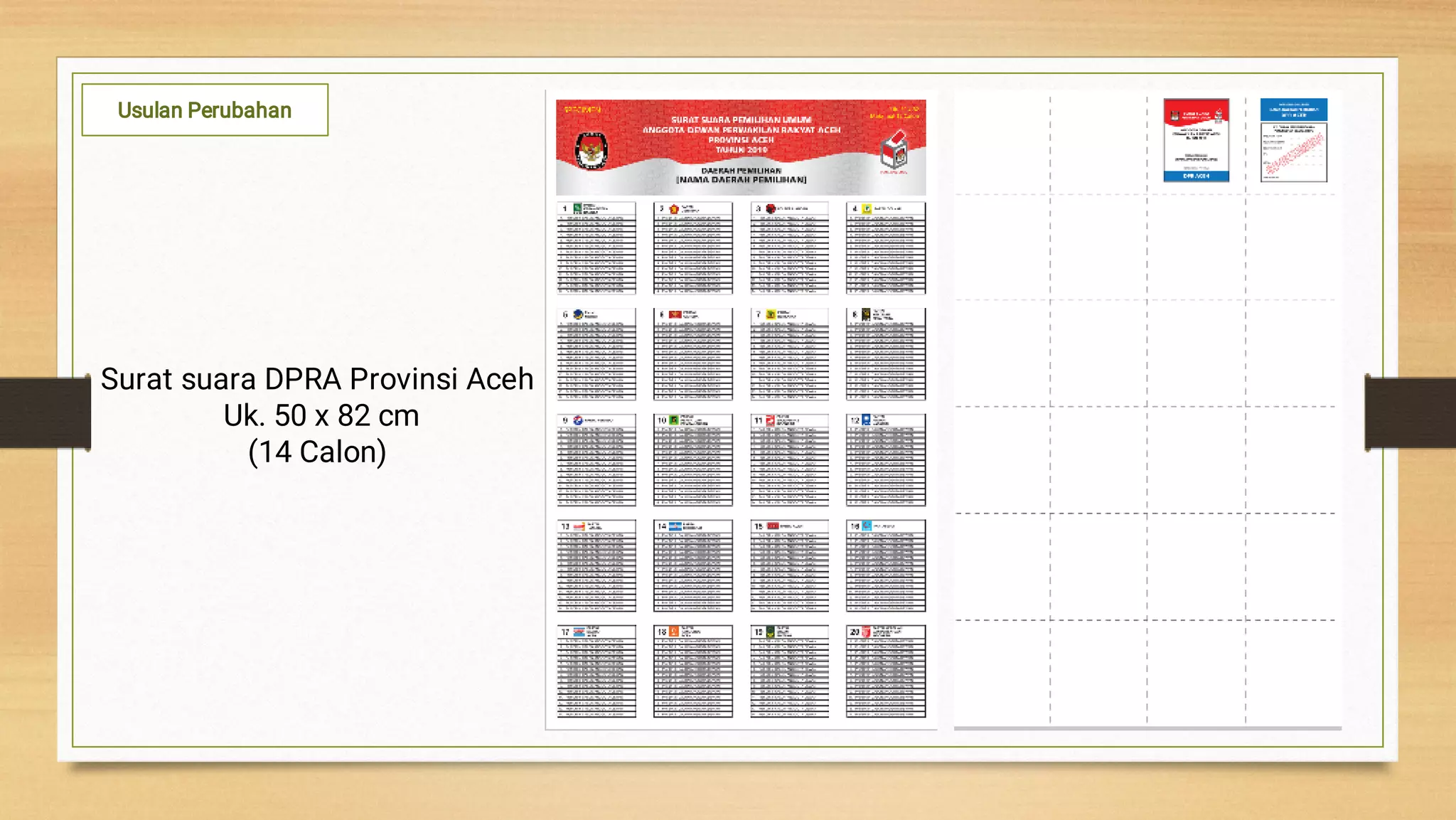 Specimen desain surat suara pemilu 2019 | PDF