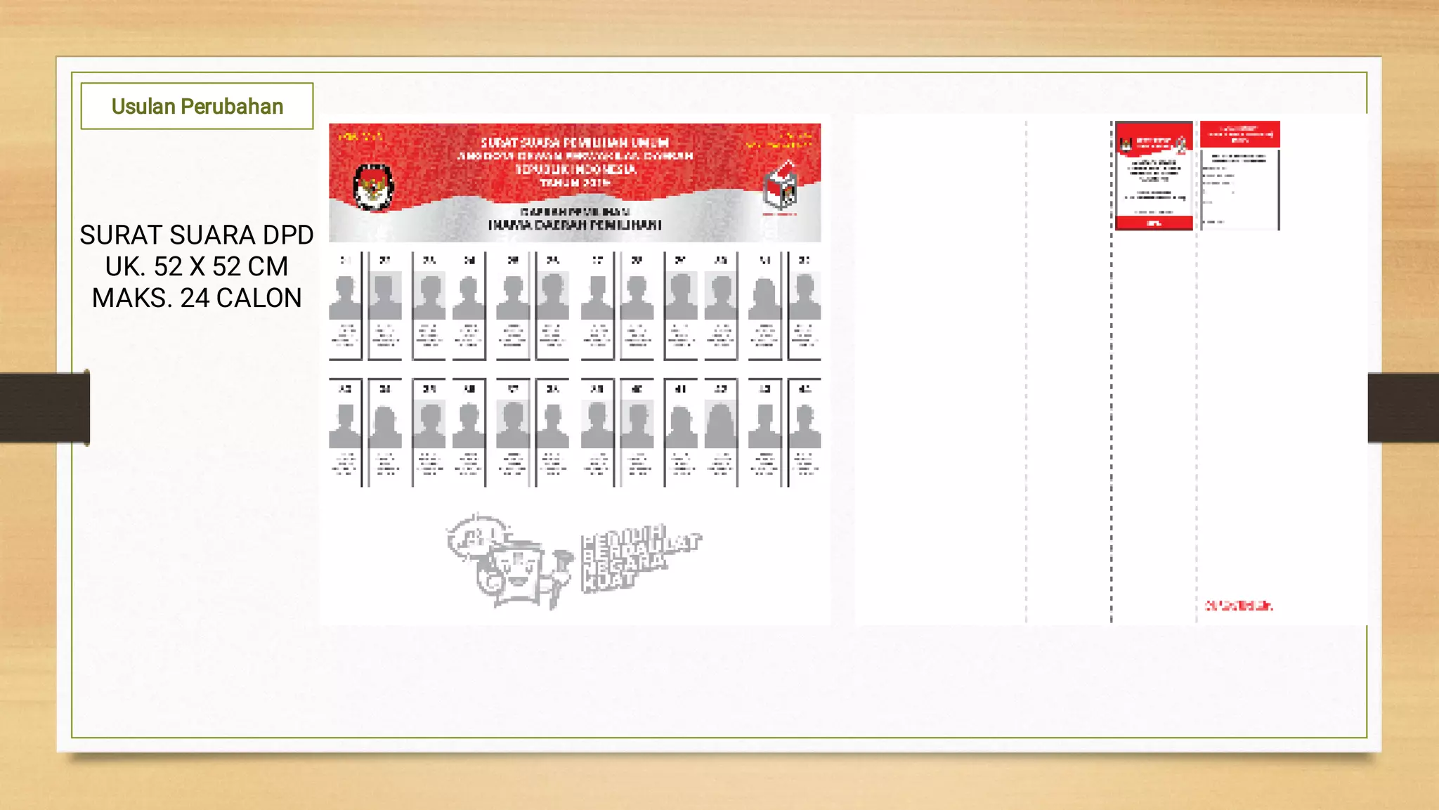 Specimen desain surat suara pemilu 2019 | PDF