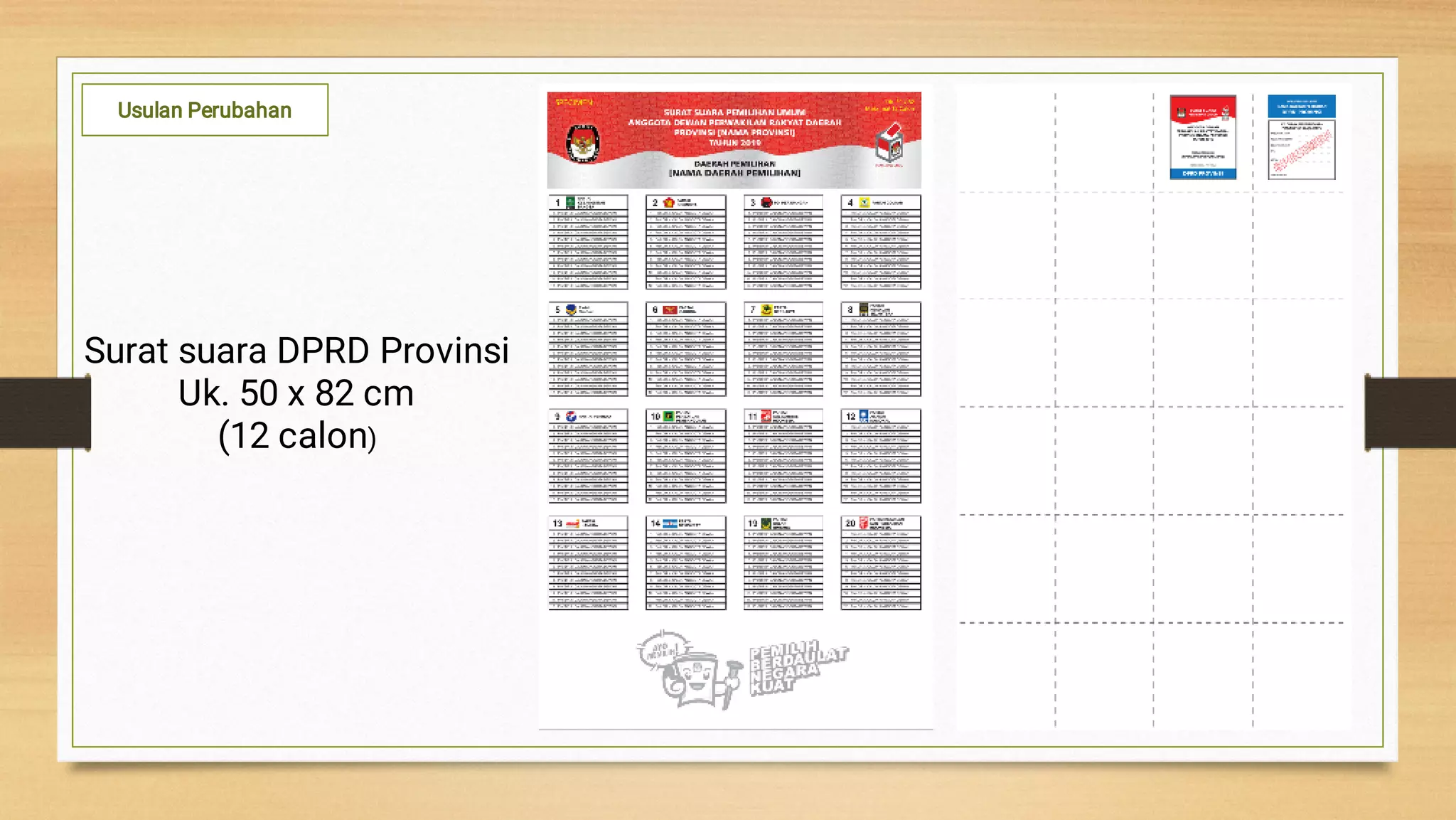 Specimen desain surat suara pemilu 2019 | PDF