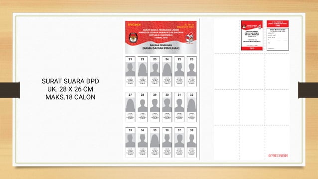 Specimen desain surat suara pemilu 2019 | PPT