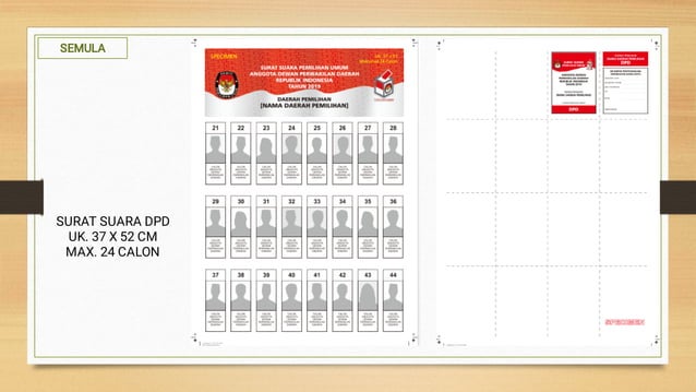 Specimen desain surat suara pemilu 2019 | PPT