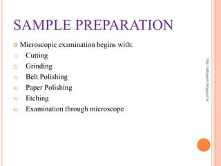 Specimen preparation for micro examination-1 | PPTX