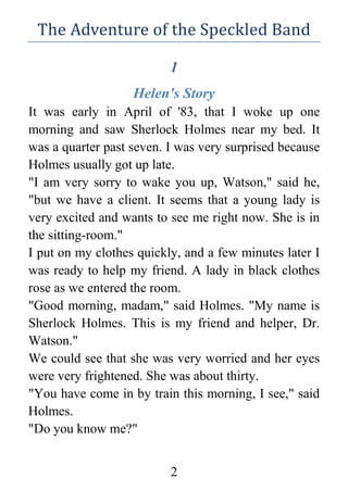 The Adventure of the Speckled band | PDF