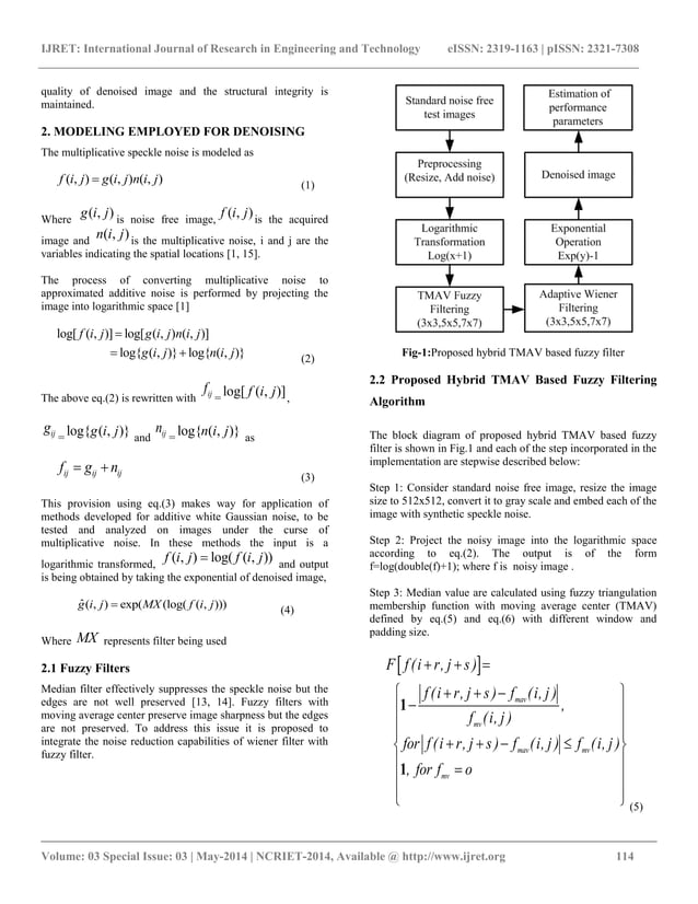 Speckle noise reduction using hybrid tmav based fuzzy filter | PDF
