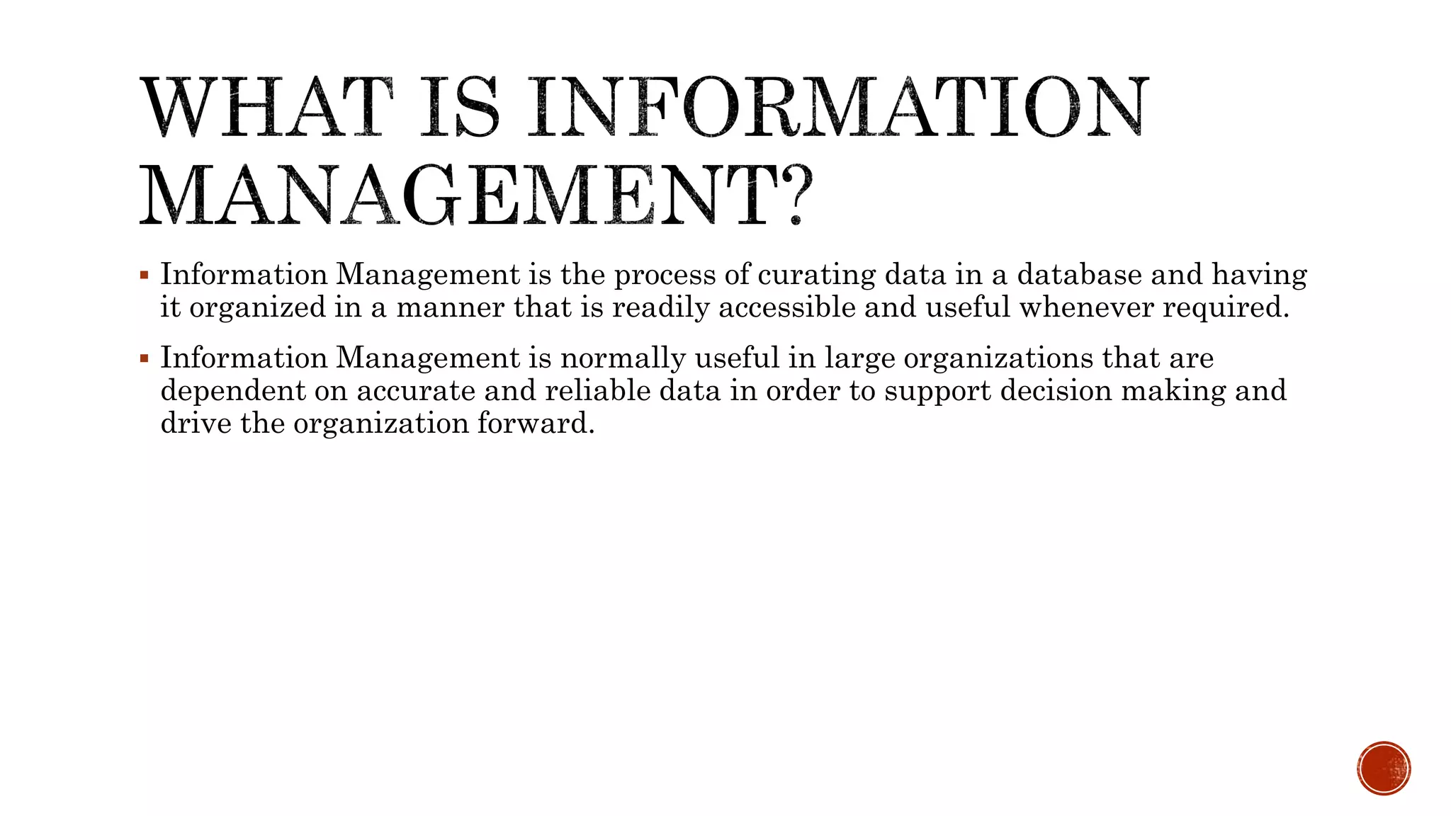 Information Management | PPT