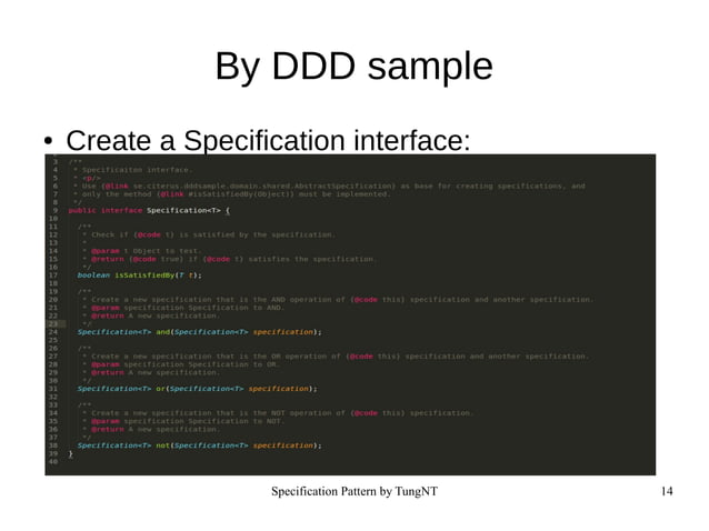 Specifications pattern | ODP