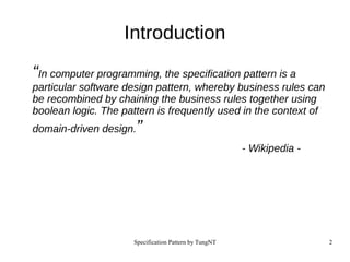 Specifications pattern | ODP
