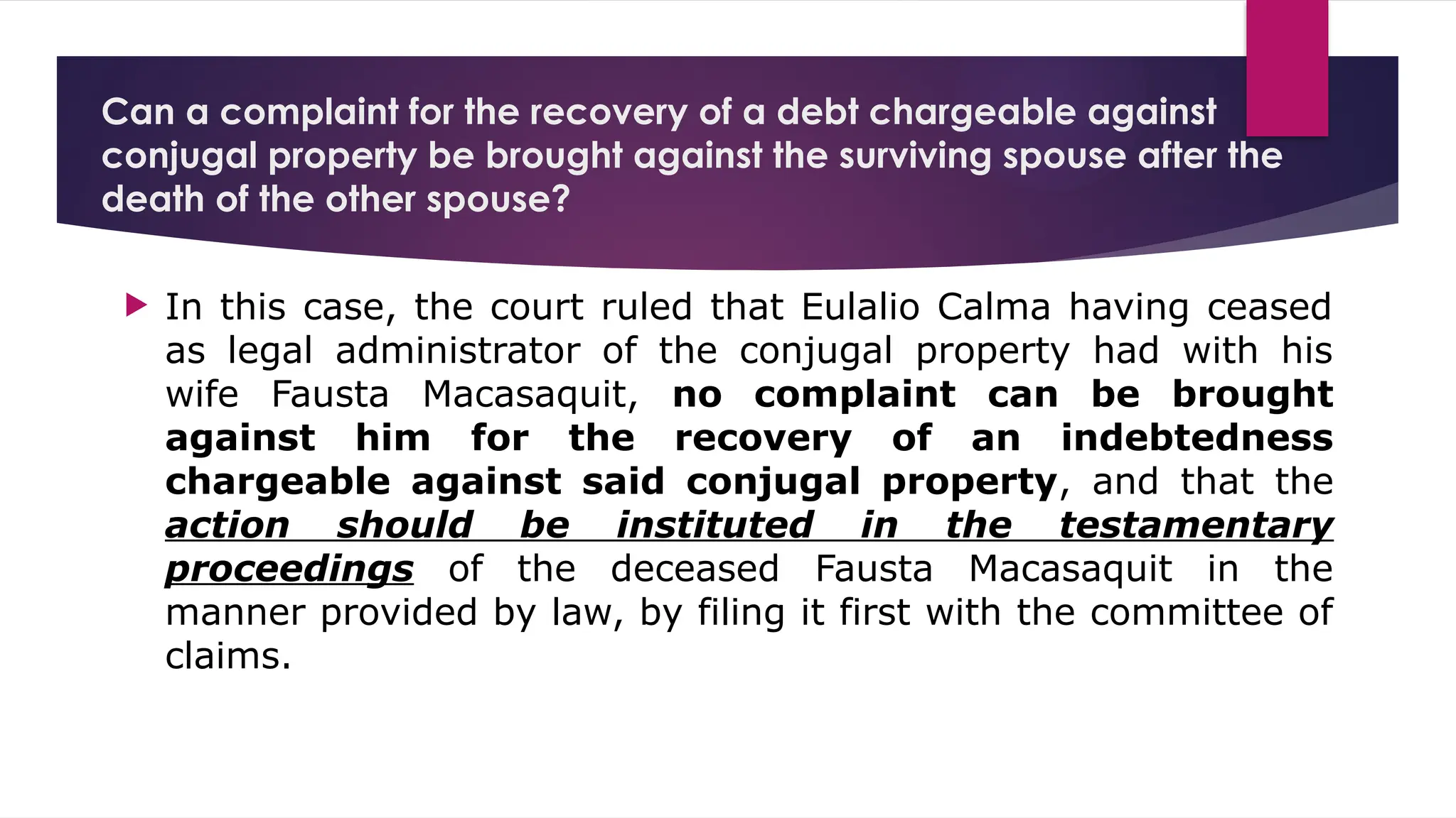 PRESUMPTION OF DEATH FOR PURPOSES OF SUCCESSION | PPTX