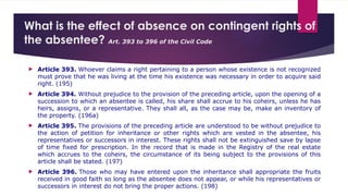 PRESUMPTION OF DEATH FOR PURPOSES OF SUCCESSION | PPTX