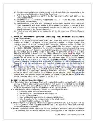 Specranet SLA for all customers requiring internet services | PDF