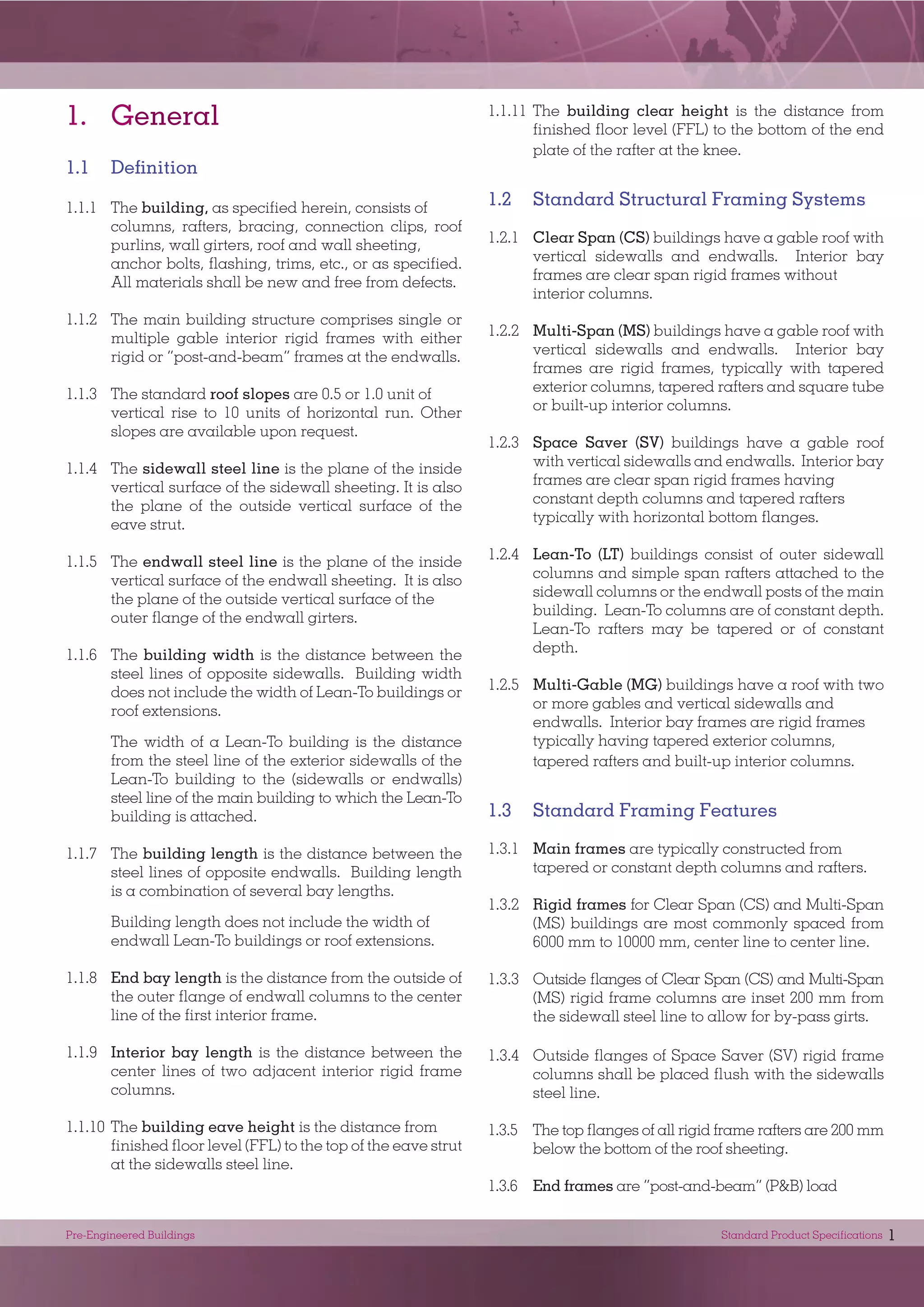 PEB - Standard Product Specifications | PDF