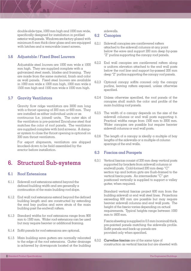 PEB - Standard Product Specifications | PDF